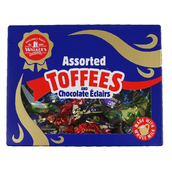 WALKERS NONSUCH ASSORTED TOFFEES & CHOCOLATE ECLAIRS GIFT BOX 350G - Jim's